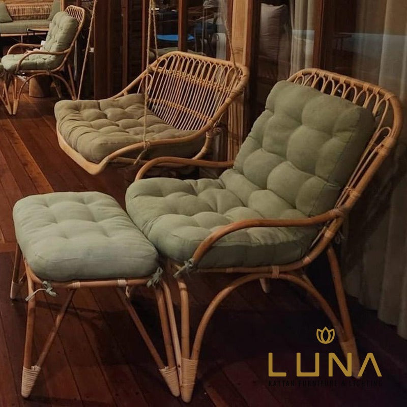 Rattan Lazy chair & Foot Stool – Luna Bali Furniture